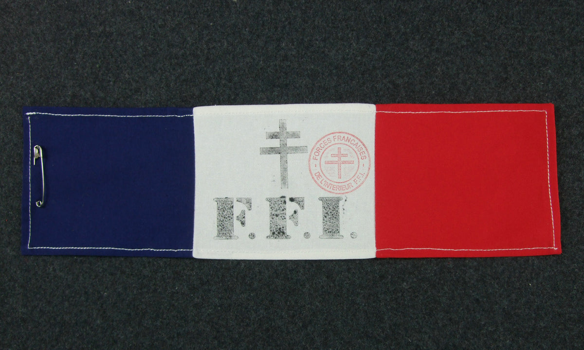 WW2 Free France French Resistance Tricolour Brassard FFI Cross of Lorr ...