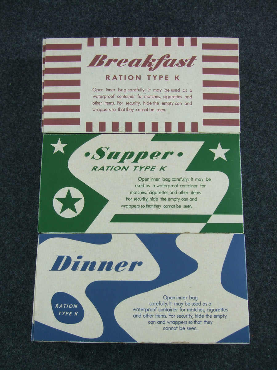 WW2 United States US Army USMC K-Ration Morale Breakfast Supper Dinner ...