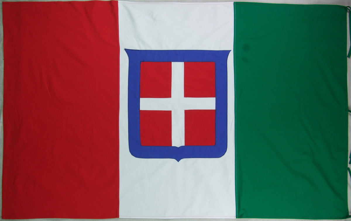 WW1 WWII Kingdom of Italy Cotton Flag With Savoy Coat of Arms 59” x 37 ...