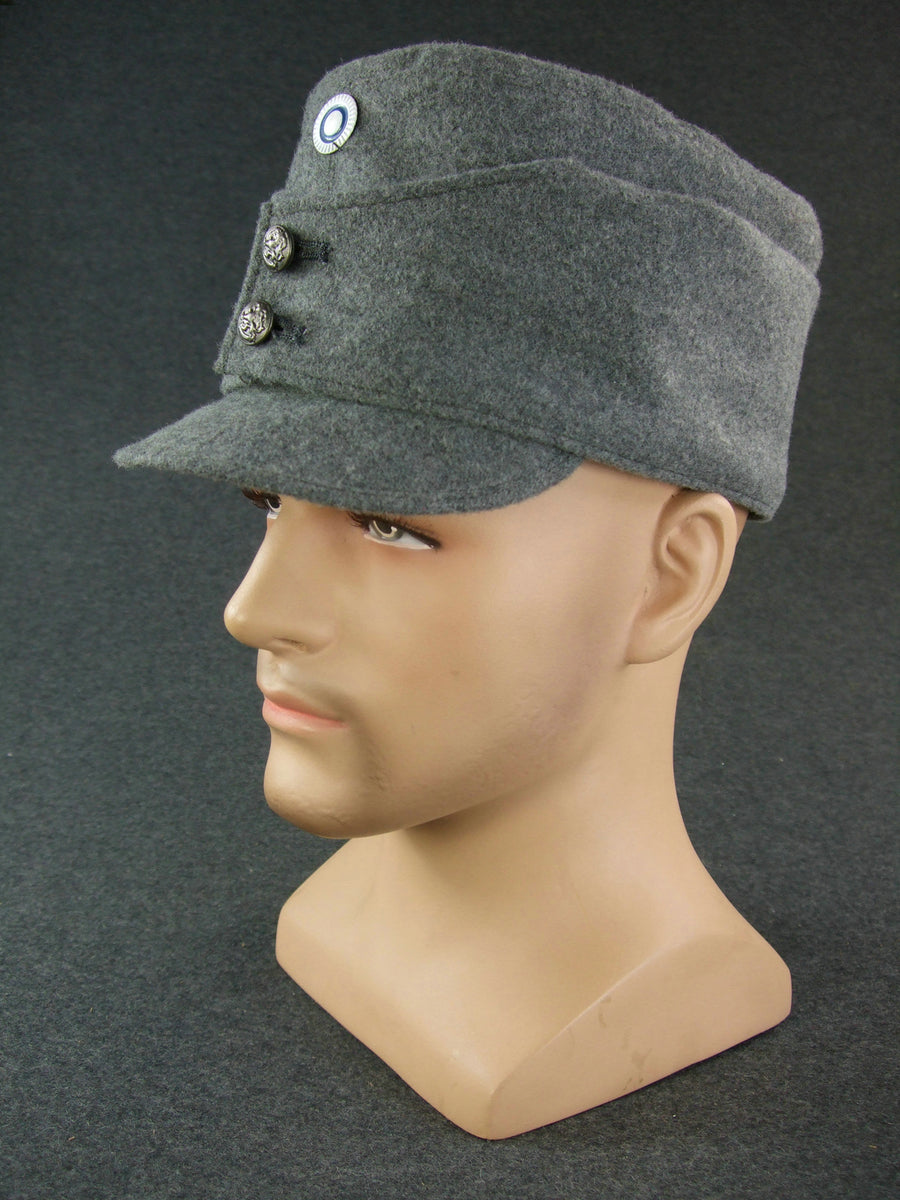 WWII Finnish Enlisted Soldier Field Cap With Badge Light Gray Wool ...