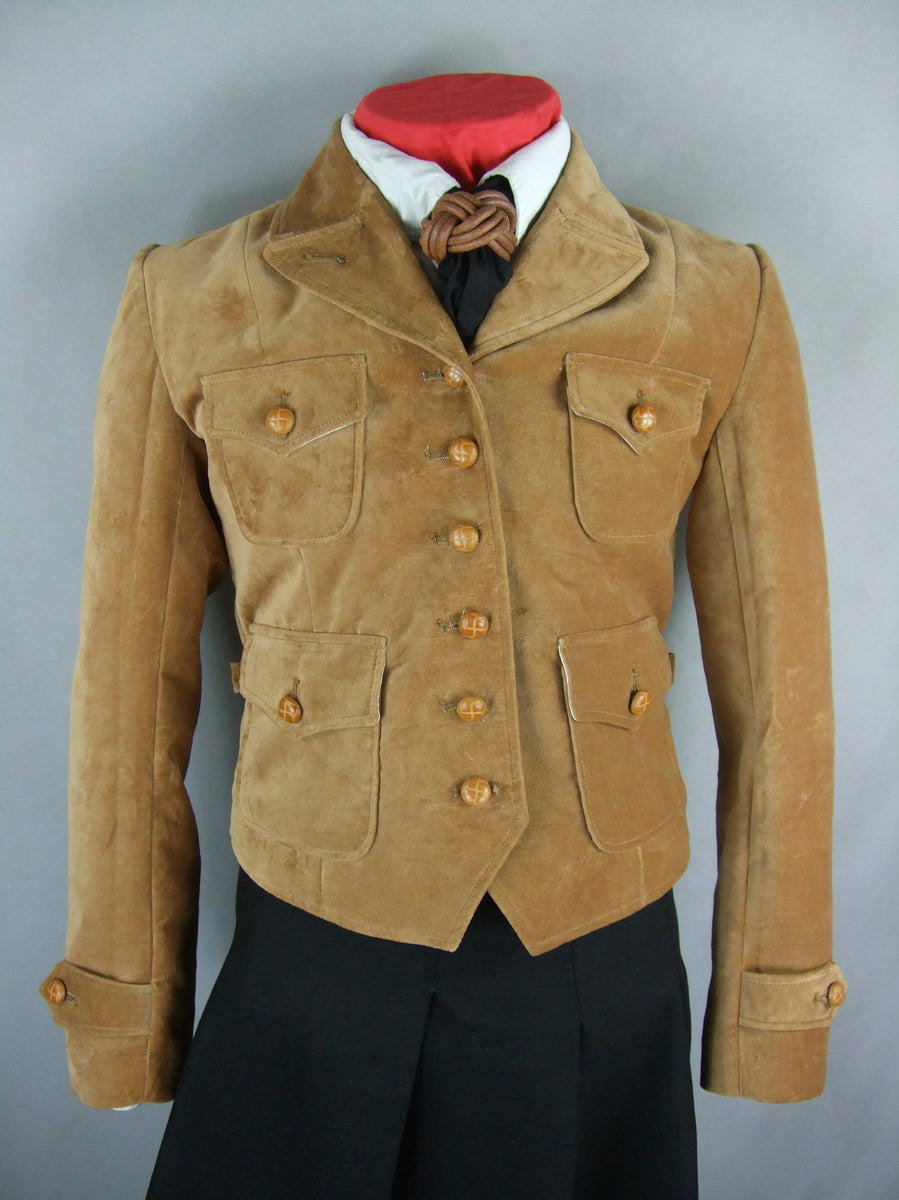 WW2 German HJ HY BDM Girls Brown Fleece Velvet Climbing Jacket ...