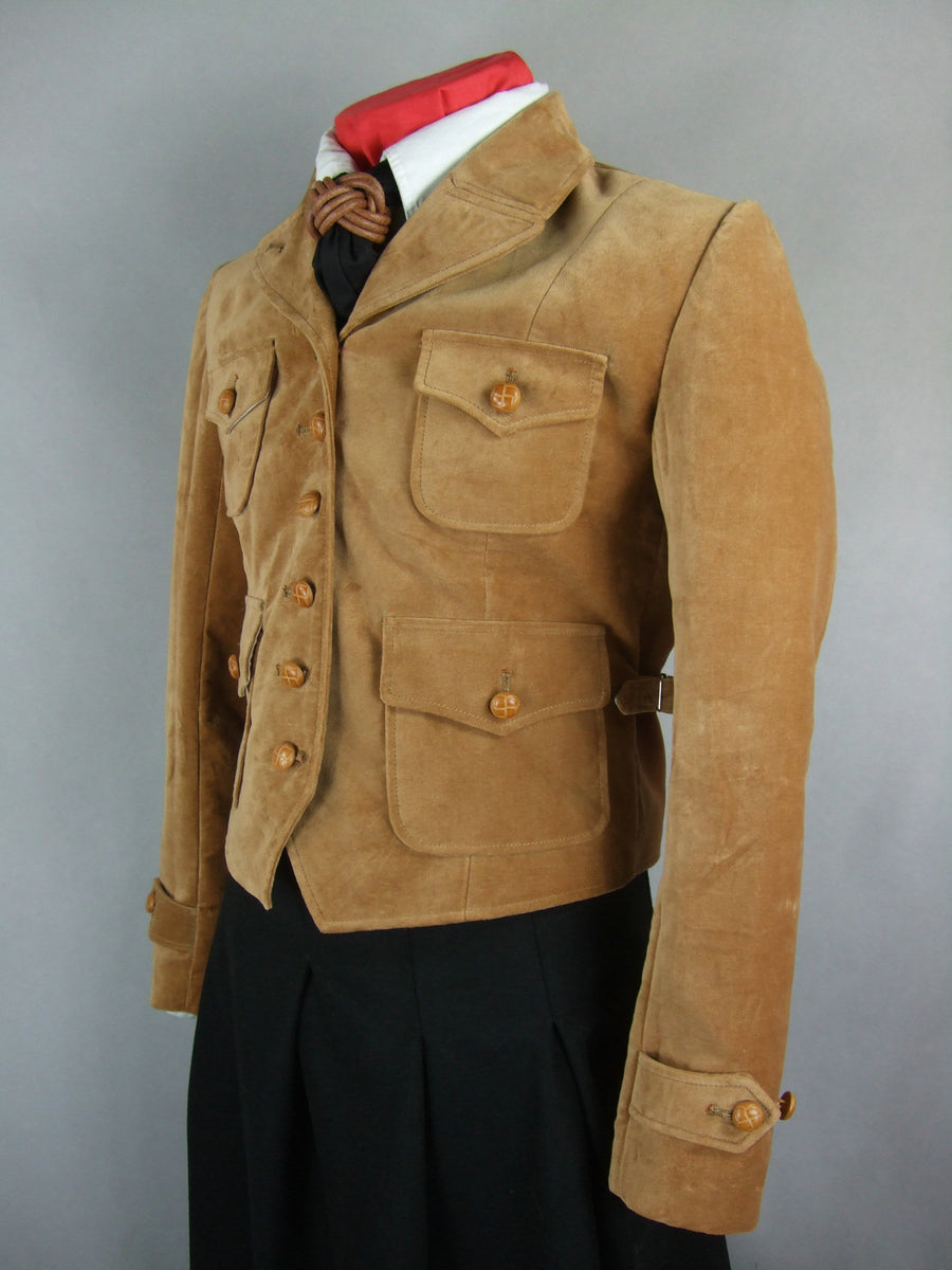 WW2 German HJ HY BDM Girls Brown Fleece Velvet Climbing Jacket ...