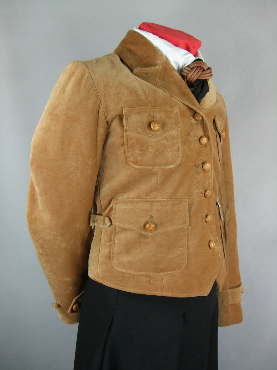 WW2 German HJ HY BDM Girls Brown Fleece Velvet Climbing Jacket ...