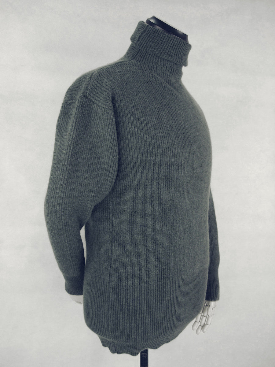 WWII Italy Italian Grey Green Wool Turtleneck Sweater| Hikimilitariashop