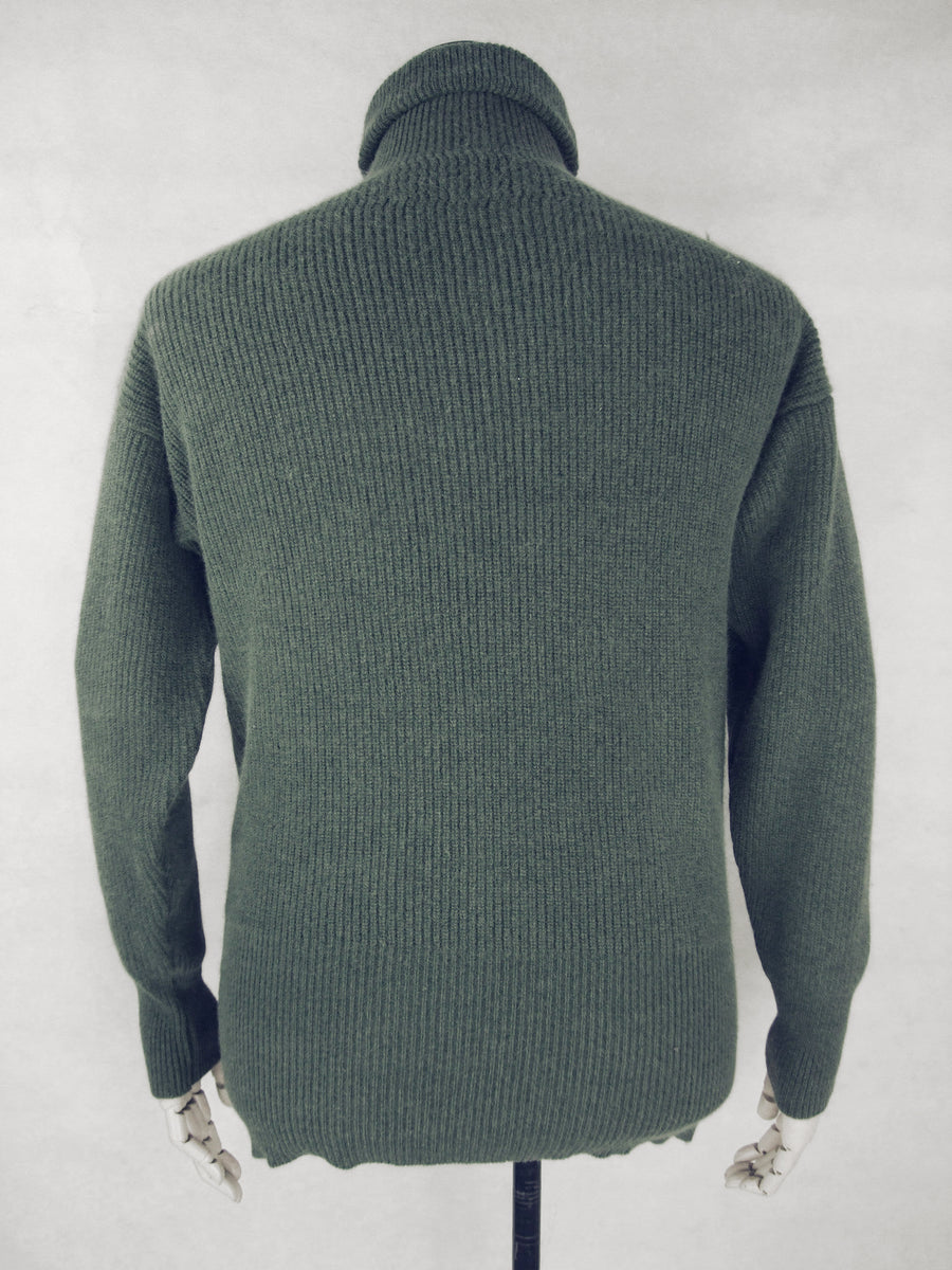 WWII Italy Italian Grey Green Wool Turtleneck Sweater| Hikimilitariashop
