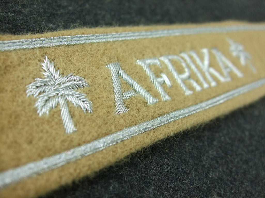 WW2 German Afrikakorps DAK Cuff Title Sand Wool| Hikimilitariashop