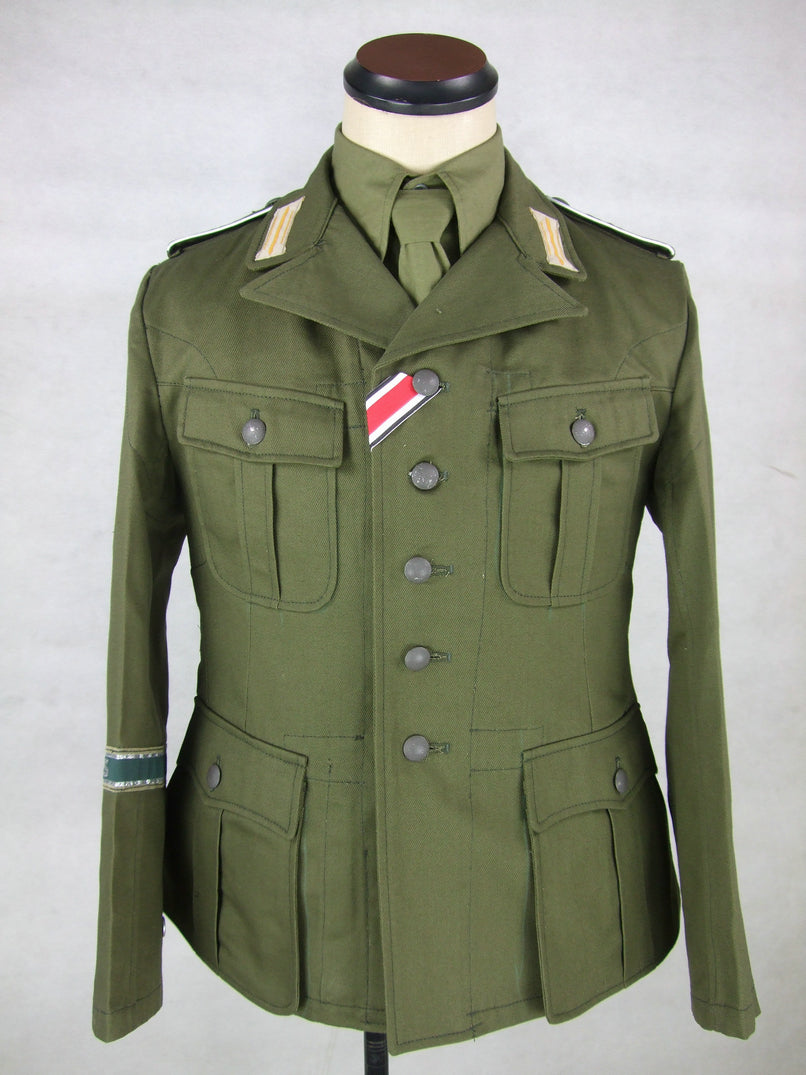 WWII German DAK Field Tunic Jacket With Insignia Green| Hikimilitariashop