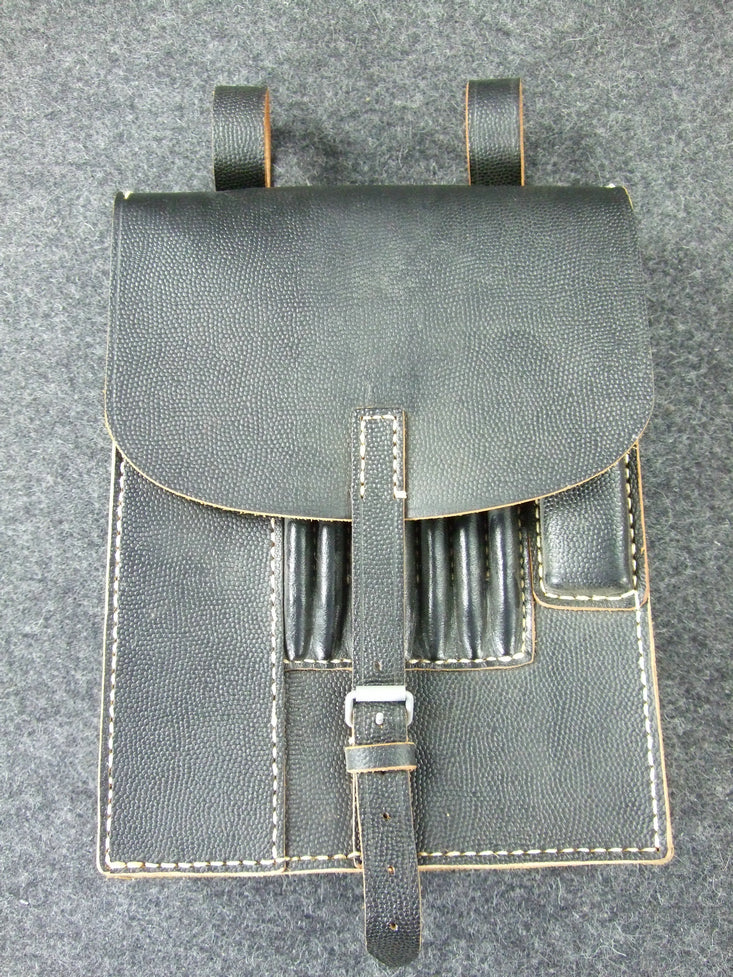 WWII German M35 Map Case Black Leather| Hikimilitariashop