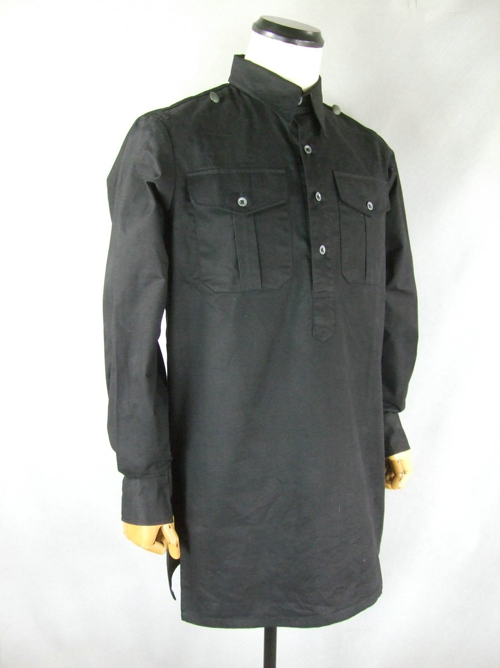 WWII German Heer Elite M43 Service Shirt Black Cotton| Hikimilitariashop