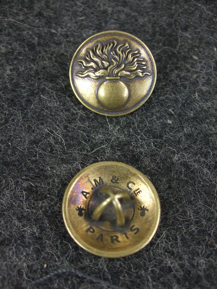 WW1 France French Army Grenadiers Infantry Brass Buttons Officer Gold ...