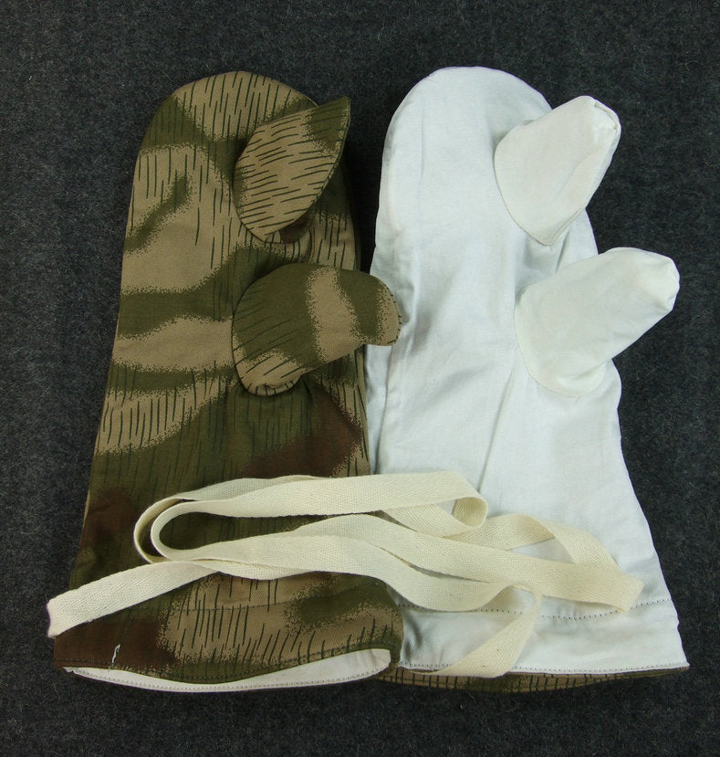 WWII German Tan & Water Camo Reversible Gloves Winter Mittens ...
