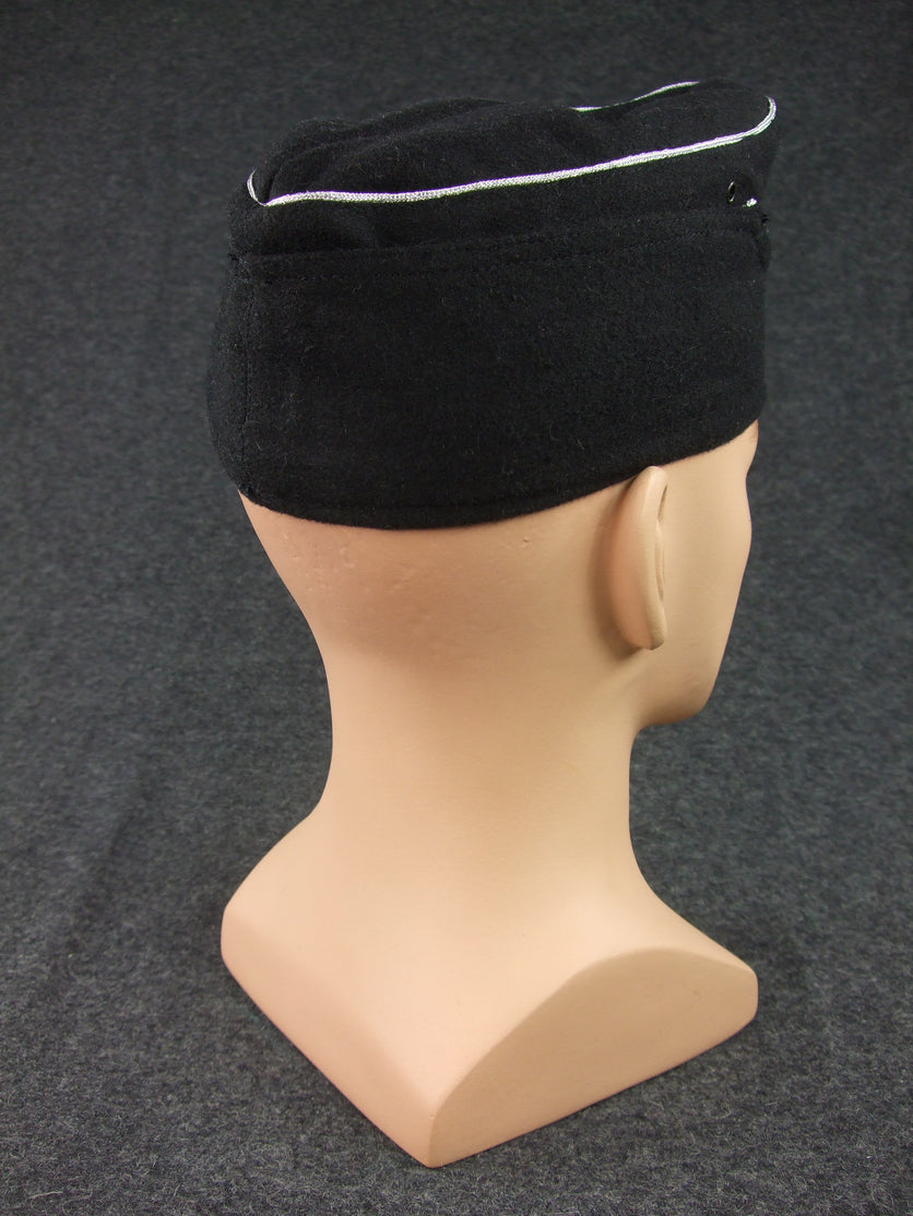 WWII German WH M38 Side Cap Officer Panzer Black Wool| Hikimilitariashop