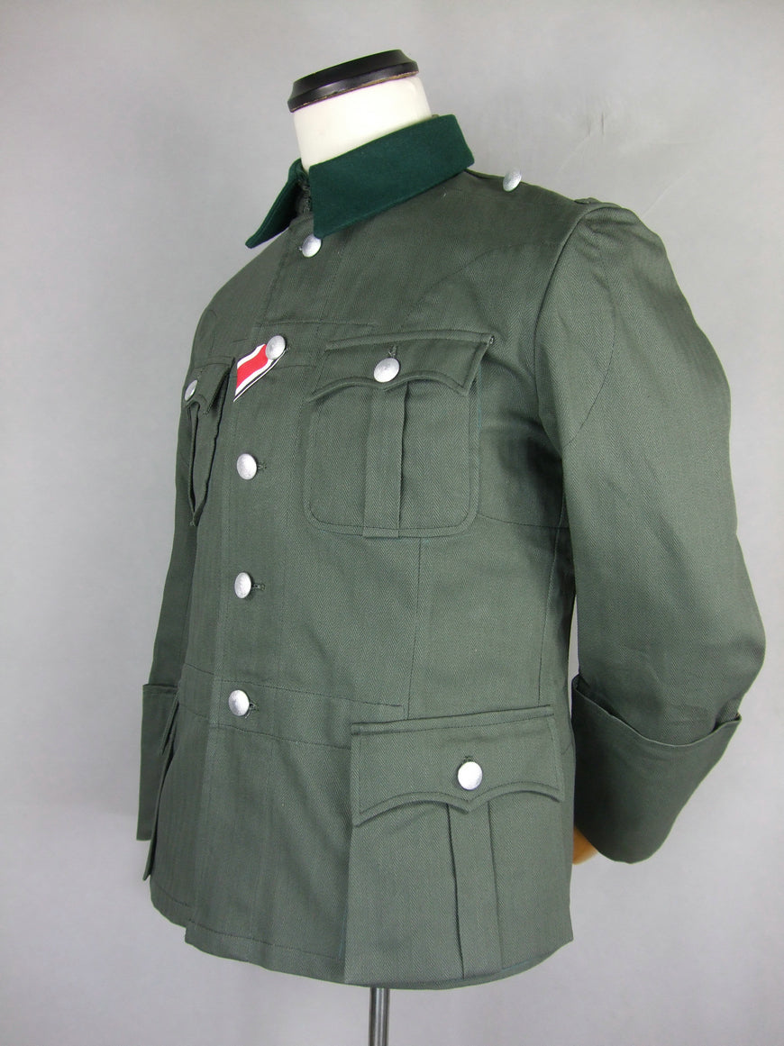 WWII German M36 Officer Summer HBT Field Tunic Jacket| Hikimilitariashop