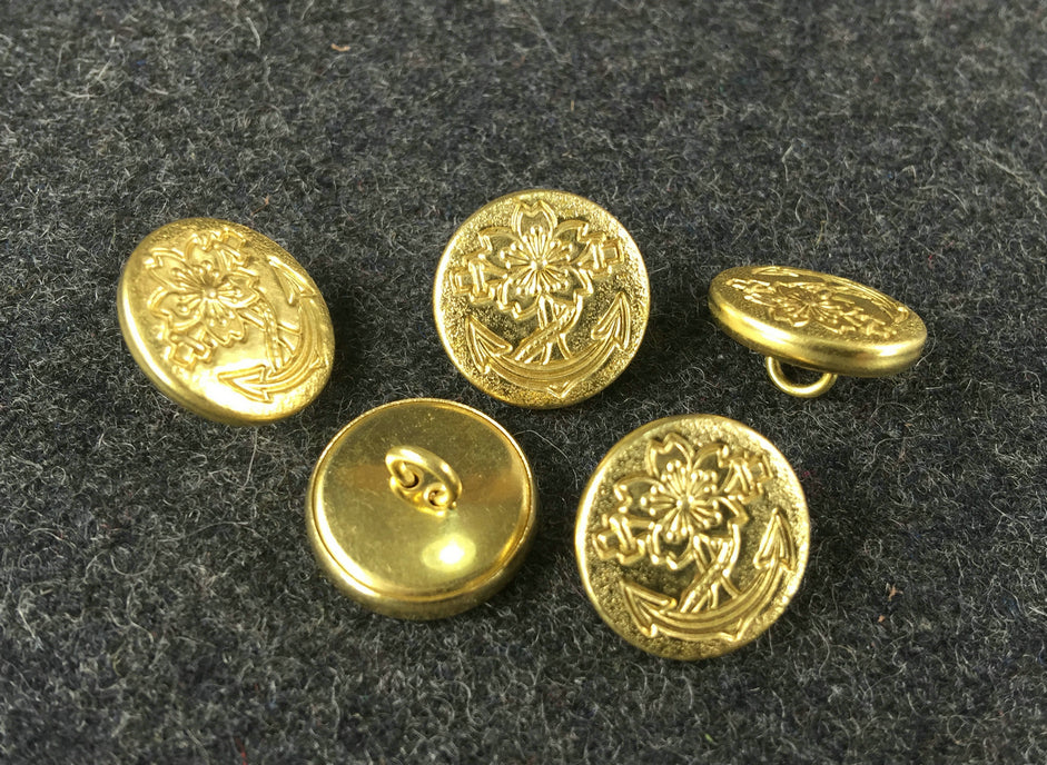 WW2 Japanese Marine IJM Landing Force Buttons 10 mm X 5| Hikimilitariashop