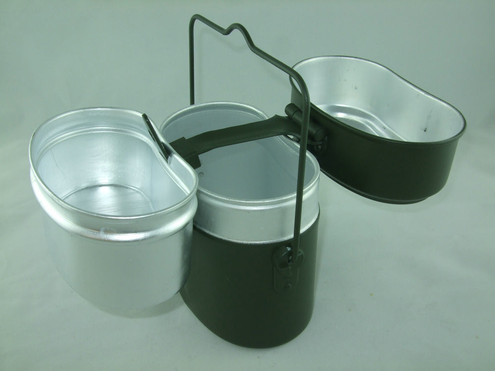 WWII German Mess Kit + Leather Strap Repro| Hikimilitariashop