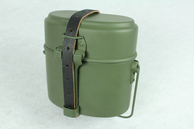 WWII German Mess Kit + Leather Strap Repro| Hikimilitariashop