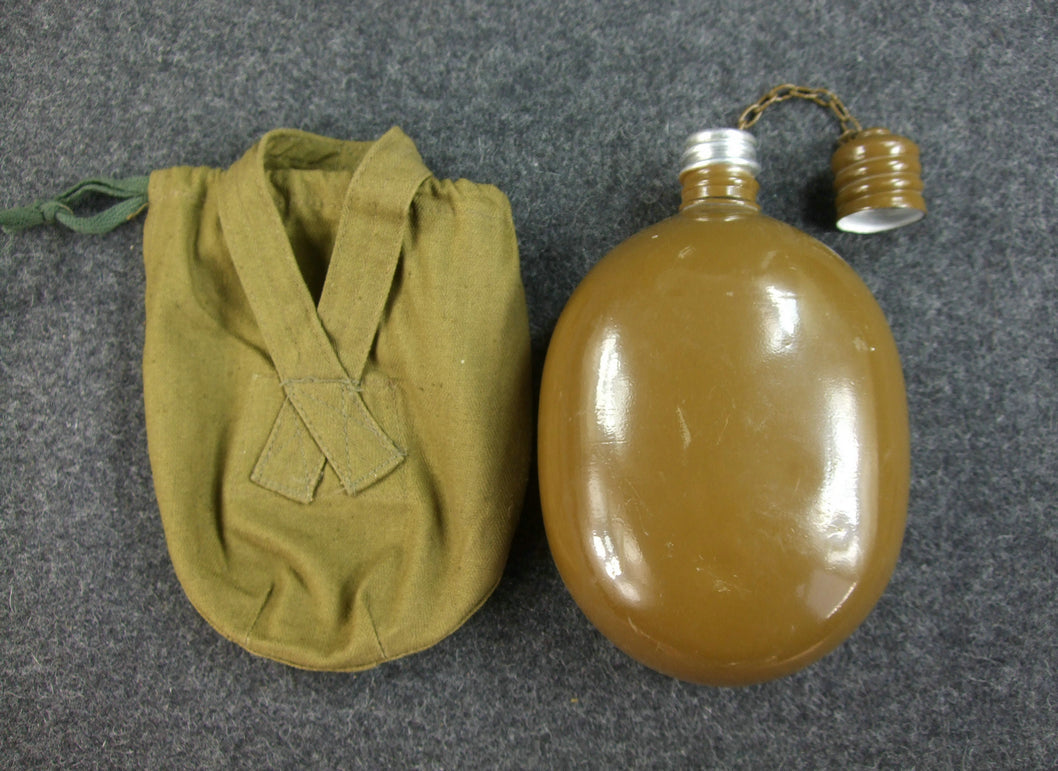 WW2 Russian Soviet Army Aluminum Flask 0.7 Liter + Pouch| Hikimilitariashop