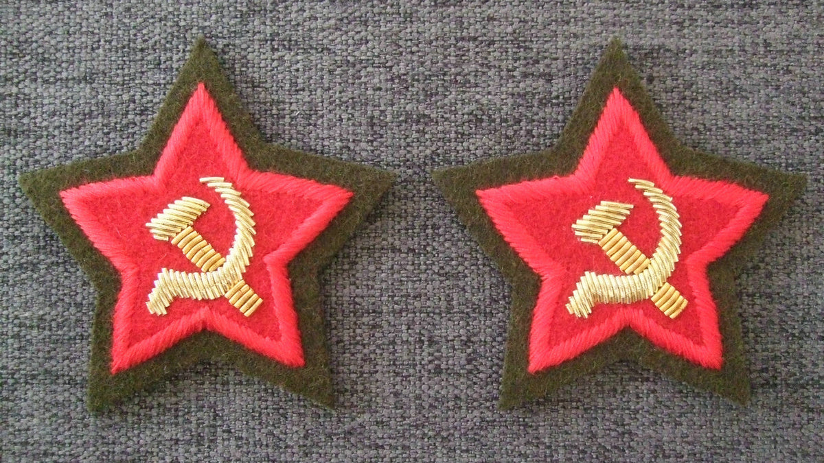 WW2 Soviet Union Russia Commissar Sleeve Star Patch Pair| Hikimilitariashop