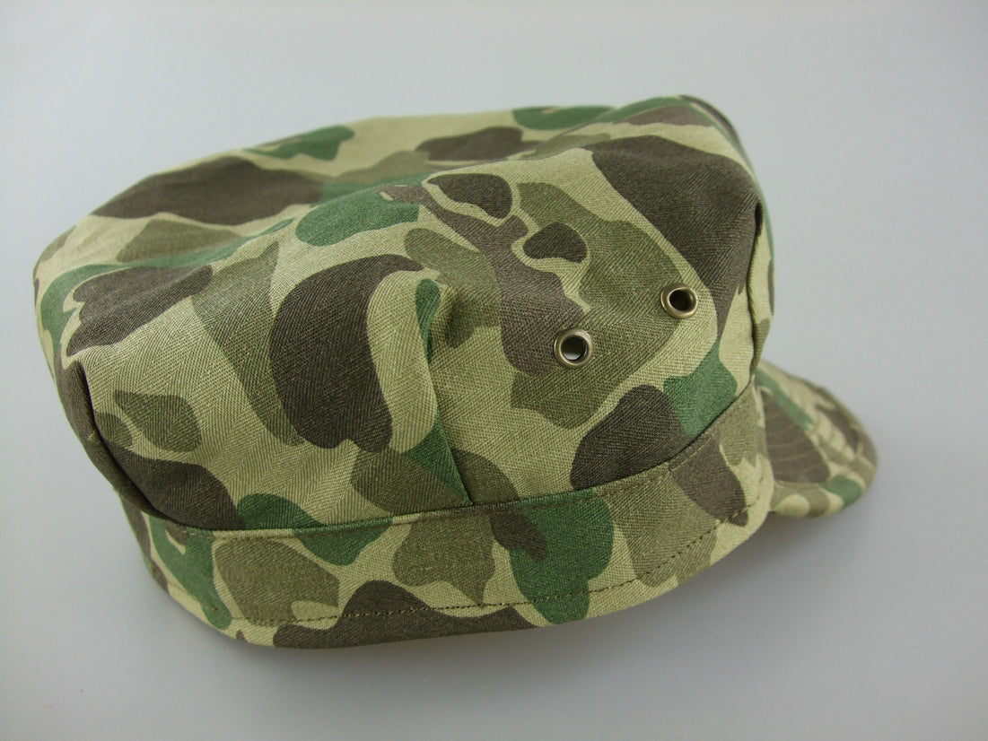 WWII USMC Camo HBT Utility Cap EGA Green| Hikimilitariashop