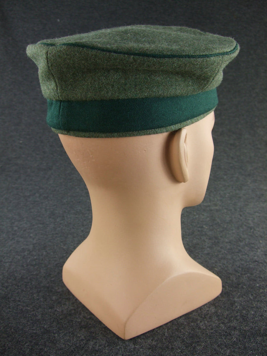 WW1 German EM Beret Cap M1917 Green Band + Green Piping| Hikimilitariashop
