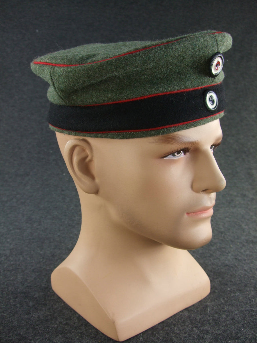 WW1 German EM Beret Cap M1910 Black Band + Red Piping| Hikimilitariashop