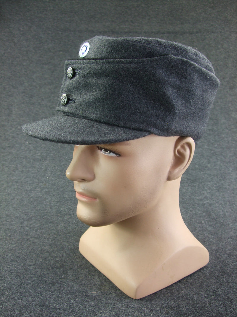 WW2 Finnish Enlisted Soldier Field Cap With Piping Armor Troops Black ...